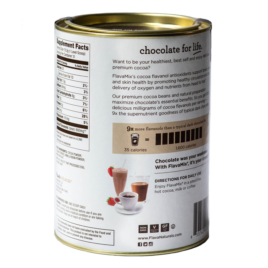 FlavaMix® Unsweetened Drinking Chocolate Mix Canister: 31 Servings ...